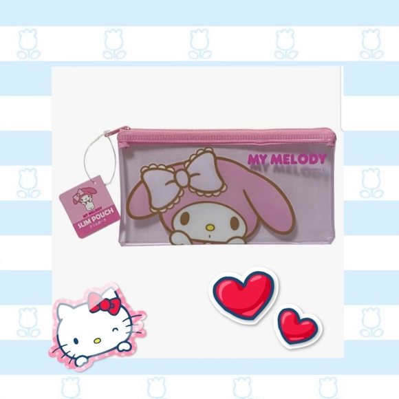 Sanrio | Bags | Sanrio My Melody Flat Vinyl Slim Pouch 20 Cm Zipper Pen ...